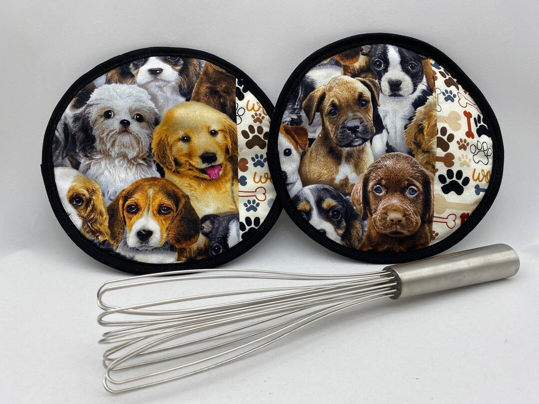 Two Pot Holders PUPPIES, Dogs, Dog Walker, Dog Sitter, Veterinarian ...