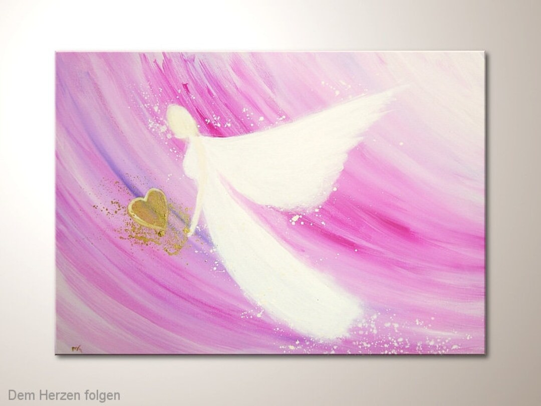 Guardian Angel, Original Angel Picture Acrylic Painting "follow Your ...
