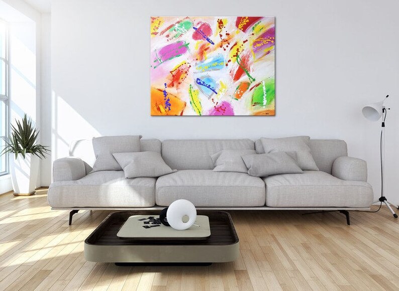Colorful Big Size Fine Art Painting: "color Dance" - 39x32 Inches ...