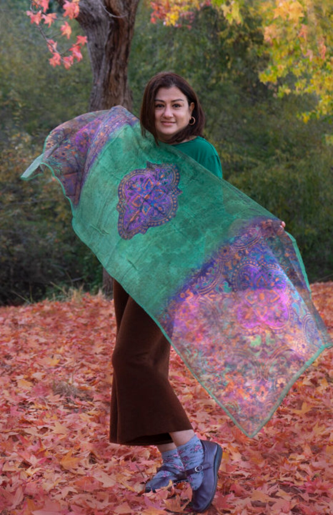 Silk Scarf Gift Set: Alhambra Inspired Art, Travel Pouch - Etsy