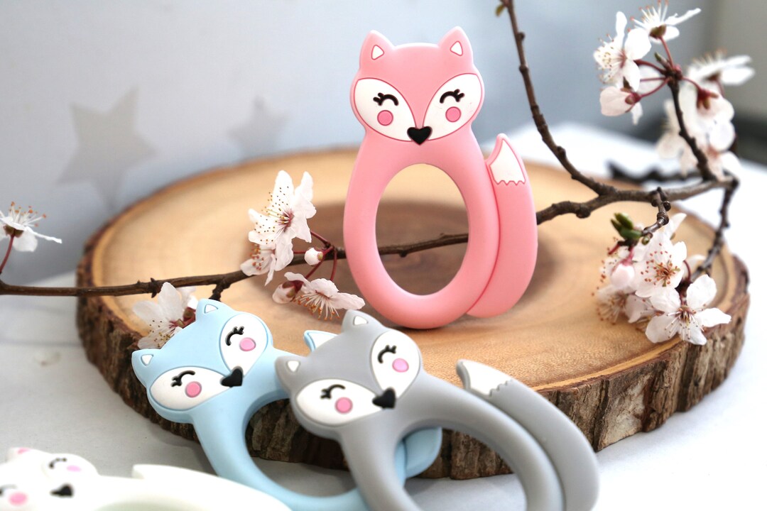 Fox Silicone Teething Baby Toddler Teether Toy Gift - Etsy