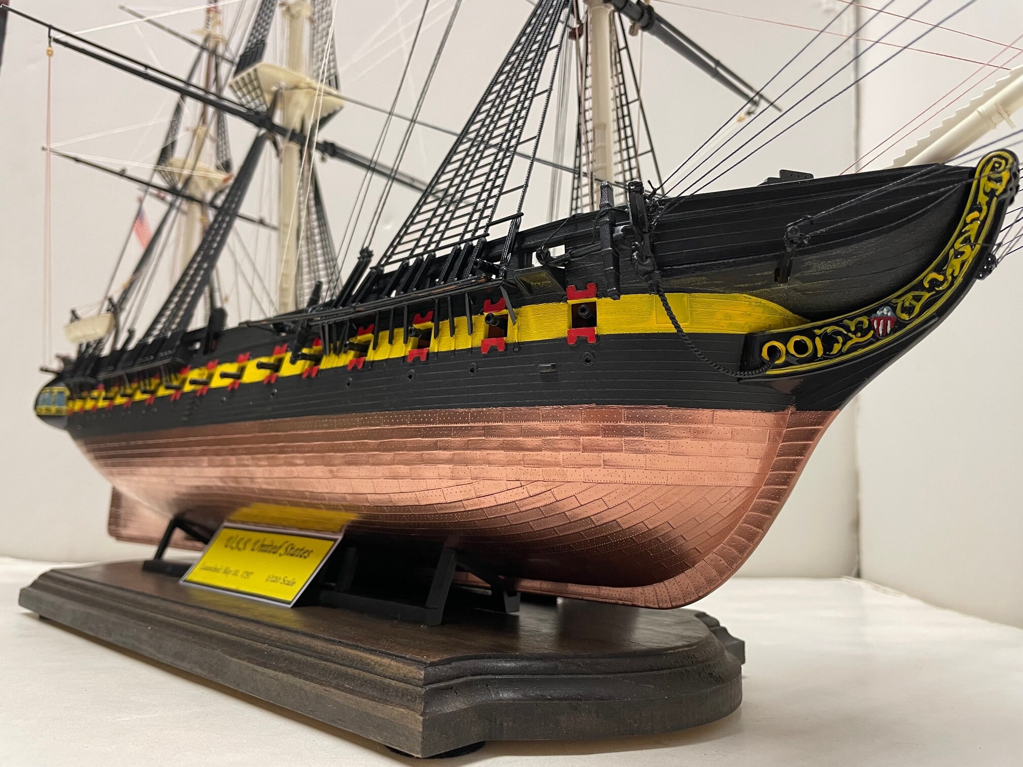 USS United States 1797 Ship Model detailed Plastic Scale Model 3 Feet ...