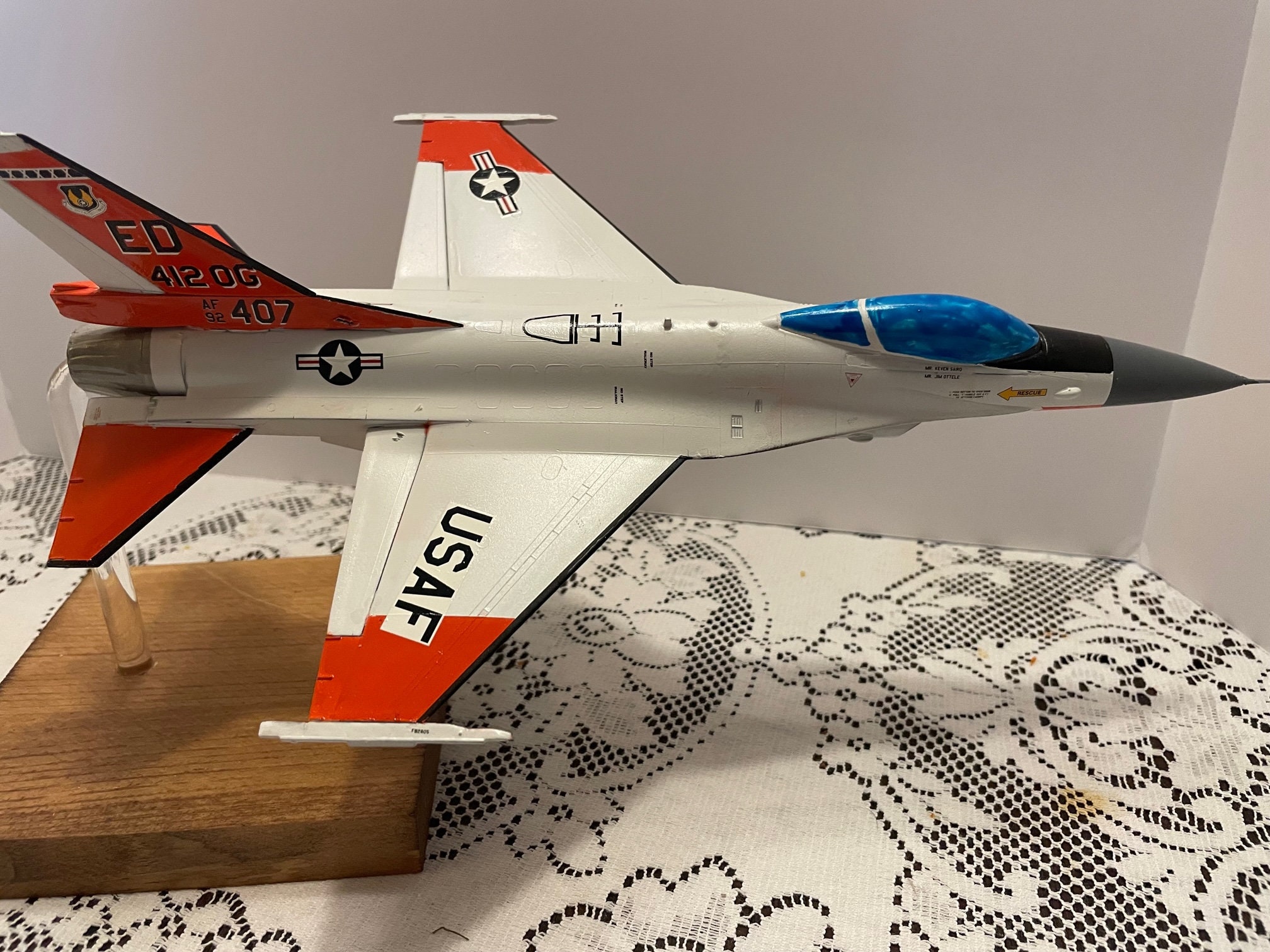 F-16A Viper Edwards AFB Plastic Scale Model 1/48 Scale - Etsy