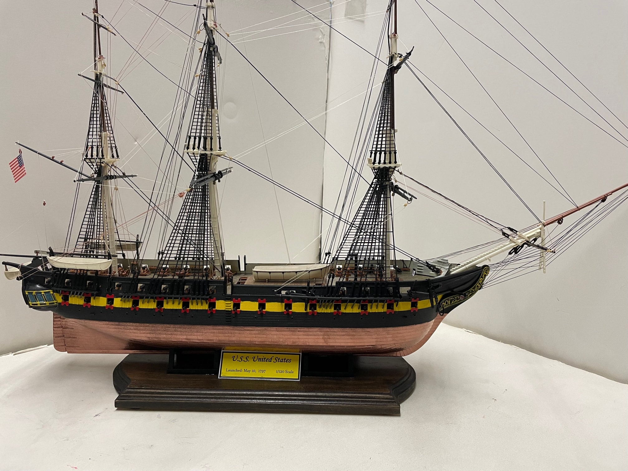 USS United States 1797 Ship Model detailed Plastic Scale Model 3 Feet ...