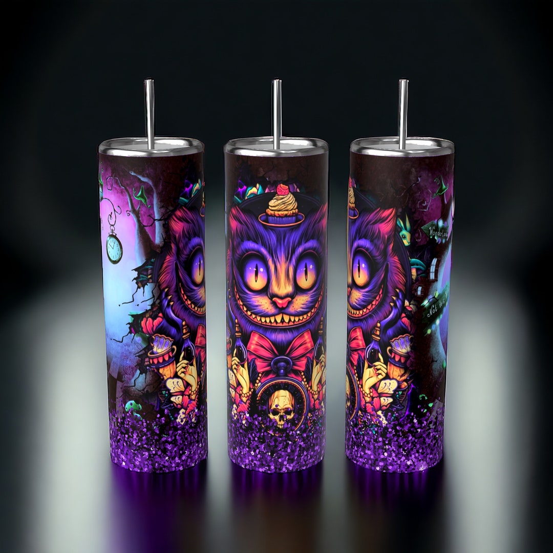 Alice in Wonderland Cheshire Cat 20oz Tumblers With Plastic Straw - Etsy