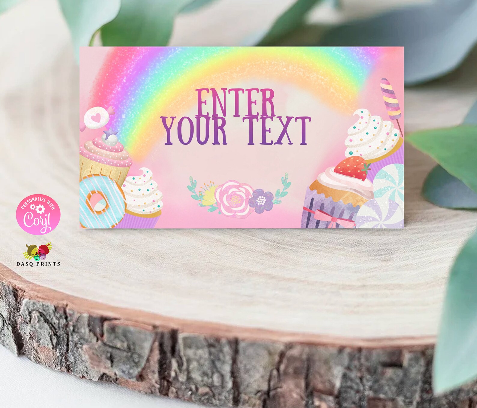 Cupcake Toppers and Food Labels Sweet Birthday Rainbow Party - Etsy