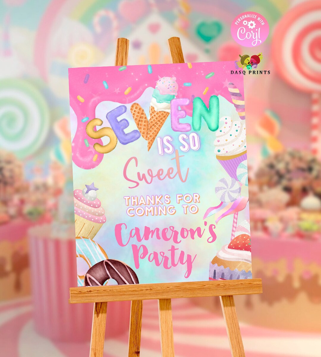 Seven is so Sweet Candy Party Sign - Etsy
