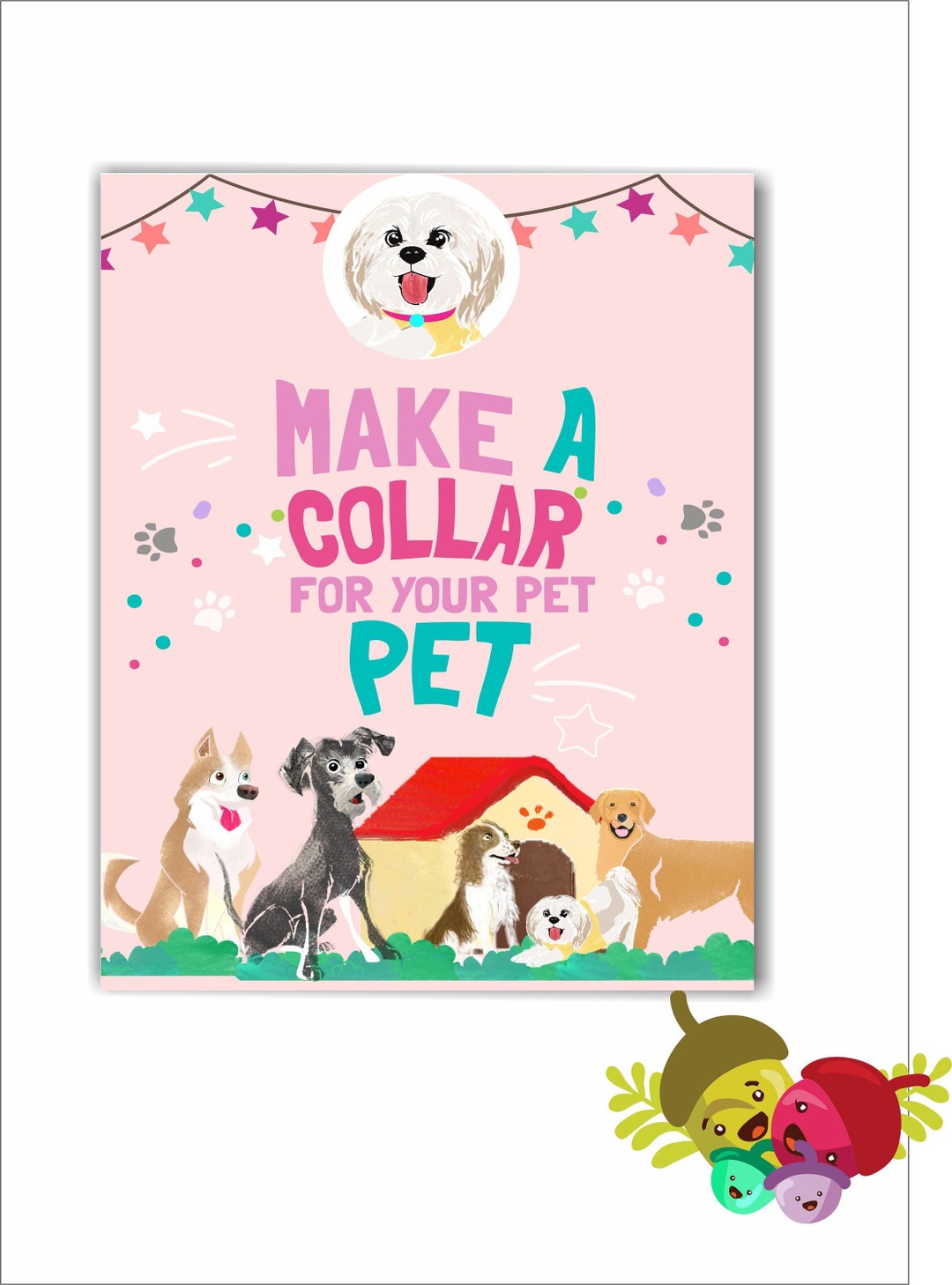 Make a Collar Sign, Printable, Dog Birthday Party,pawty Puppy Party - Etsy