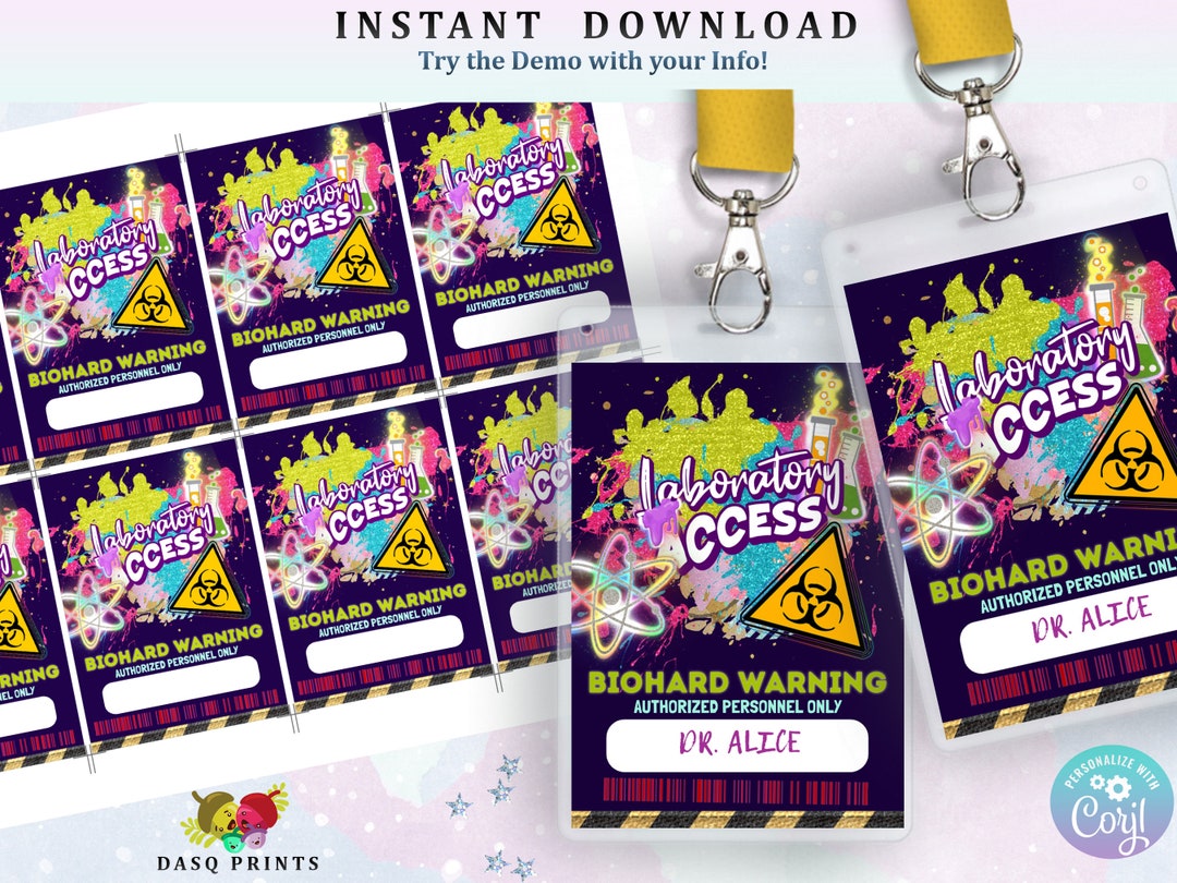Science Experiment Party Printable Label, Science Party Lab Coat Tag ...