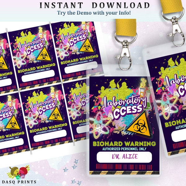 Science Lab Name Tags - Etsy