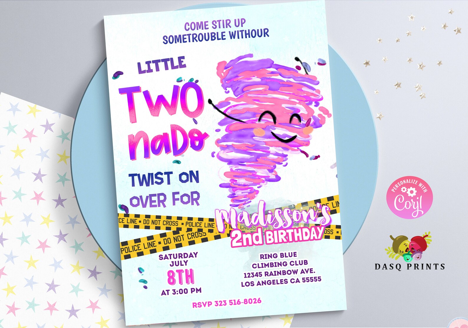 Twonado Birthday Invitation Tornado Birthday Party - Etsy