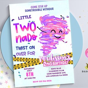 Twonado Birthday Invitation, Tornado Birthday Party Invitation, Storm ...