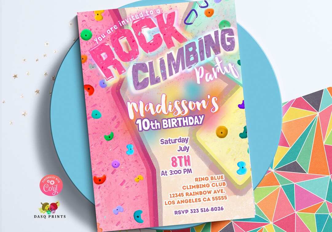 Rock Climbing Party, Rock Wall Climbing Girl, Indoor Climbing Party ...