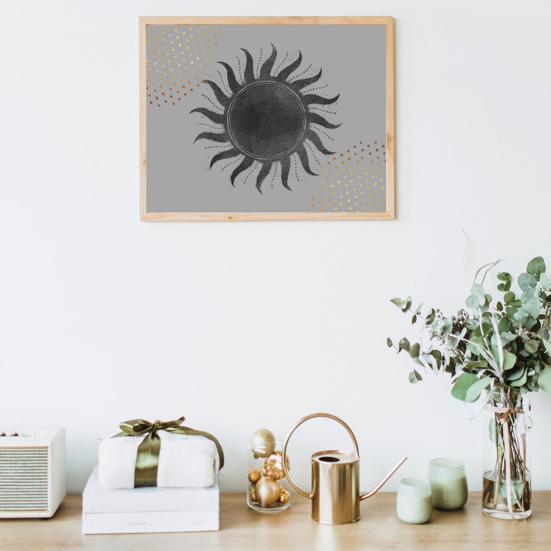 Desert Sun and Moon Digital Art Prints Set of 3 Instant Download ...