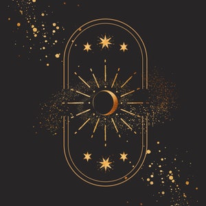 Sun and Moon Balance Digital Art Prints | Set of 4 | Instant Download ...