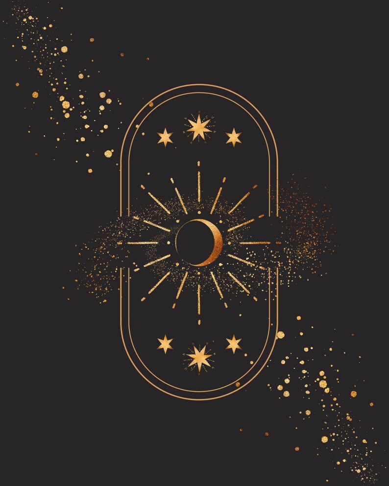 Sun and Moon Balance Digital Art Prints Set of 4 Instant - Etsy