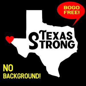 Texas Strong Silhouette Heart - El Paso Support Red Heart Vinyl Decal ...
