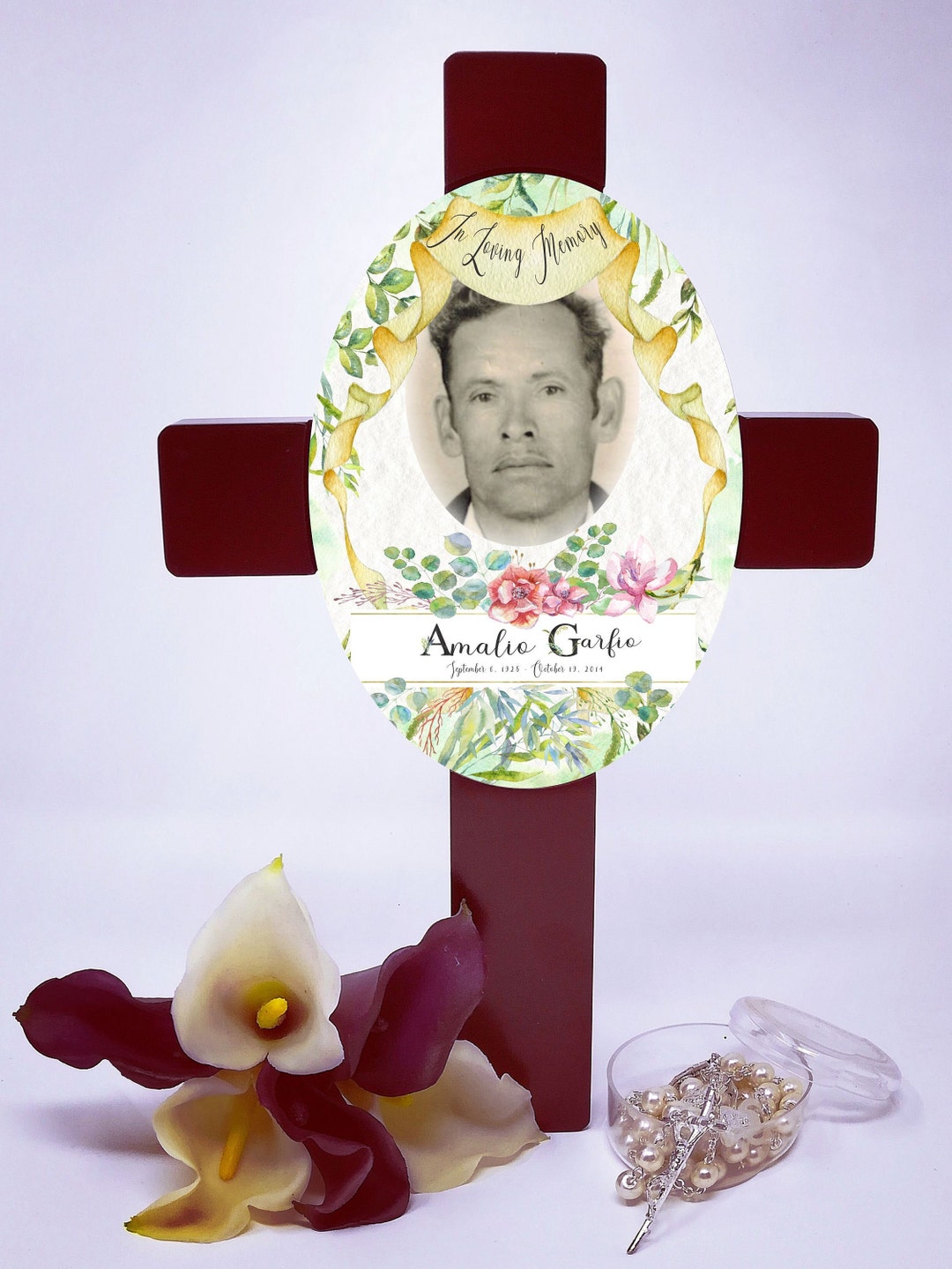 Personalized in Loving Memory Tribute Wooden Memorial Cross With ...