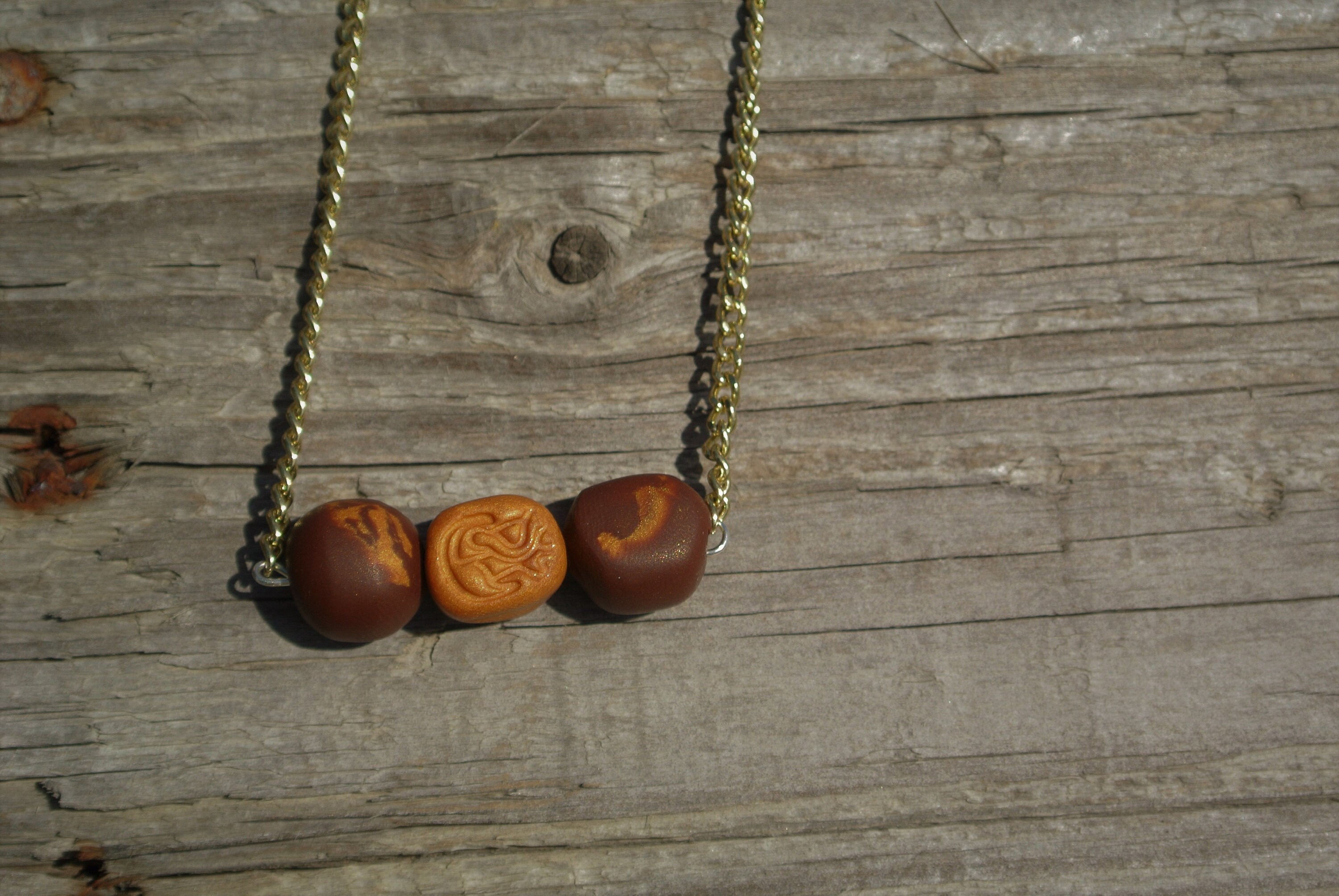 Simba Inspired Clay Bar Necklace Beaded Chain - Etsy