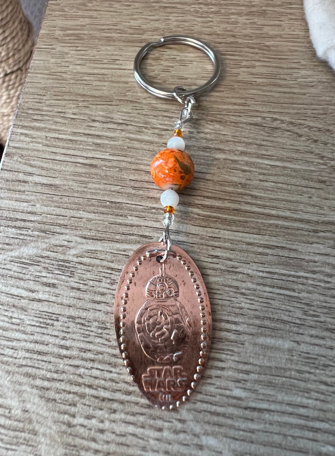 BB8 Pressed Penny Keychain- Disneyland Souvenir - Etsy