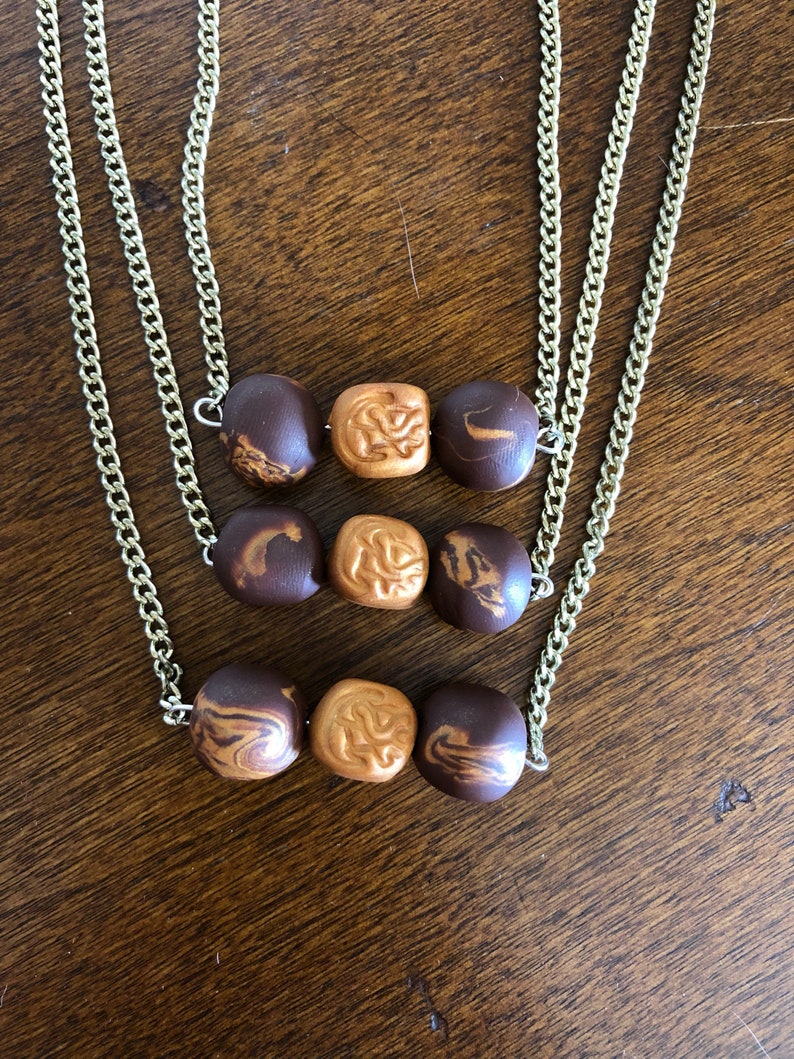 Simba Inspired Clay Bar Necklace Beaded Chain - Etsy