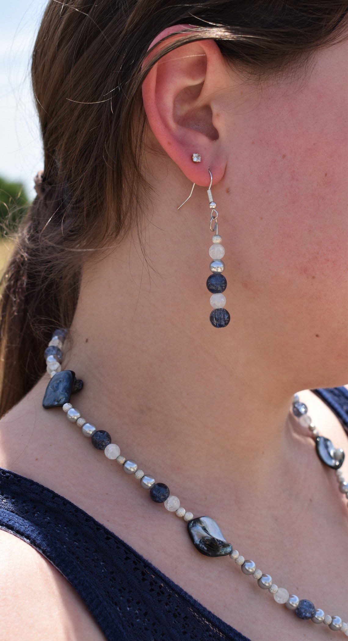 Deep Sea Necklace & Earring Set-real Shell Pendant - Etsy