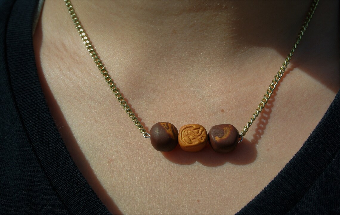 Simba Inspired Clay Bar Necklace Beaded Chain - Etsy
