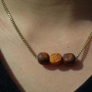 Simba Inspired Clay Bar Necklace Beaded Chain - Etsy
