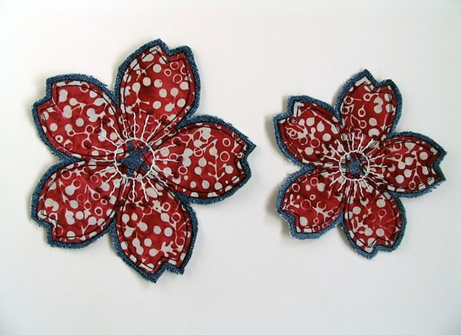 Red Flower Patch Bohemian Hippie Flower Clothing Patch - Etsy