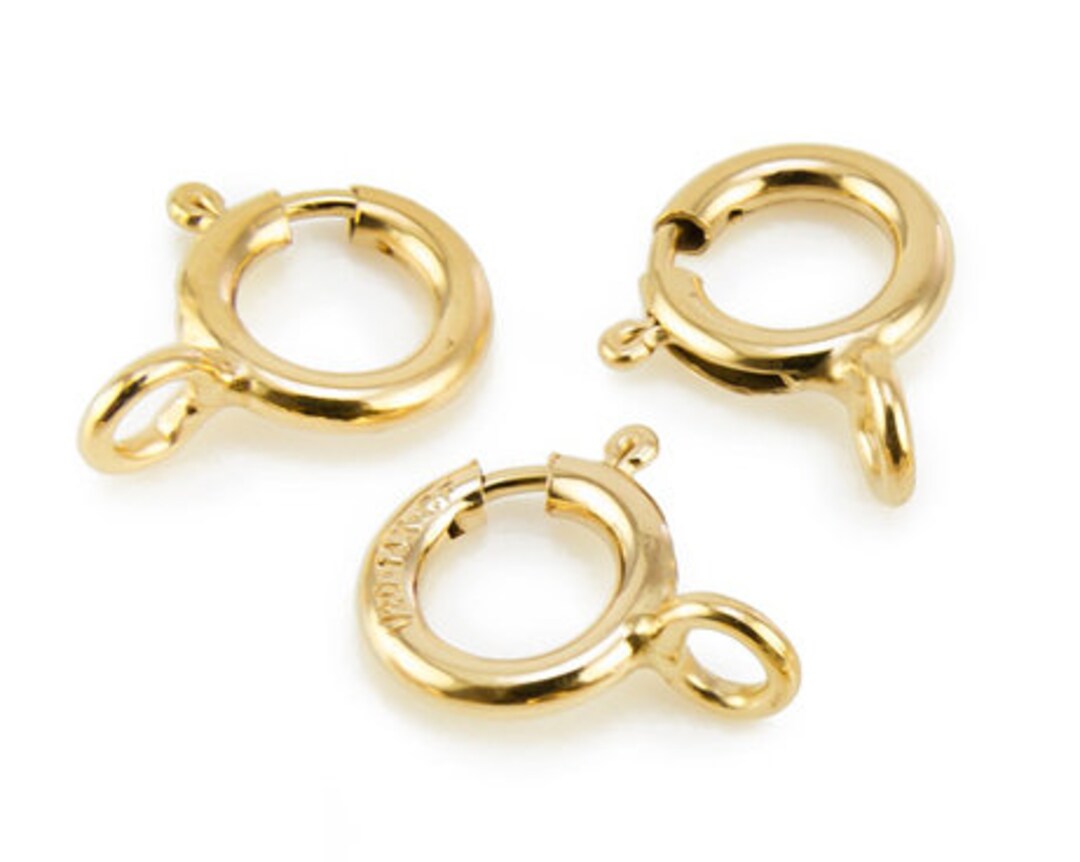 14K Gold Filled Closed Spring Rings Lock, 6mm, 7mm, 8mm Gold Fill ...