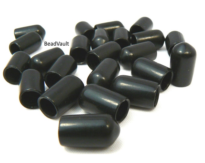 Black Rubber Tube Ends, 6 Black Rubber Caps, Lightweight Rubber Caps ...