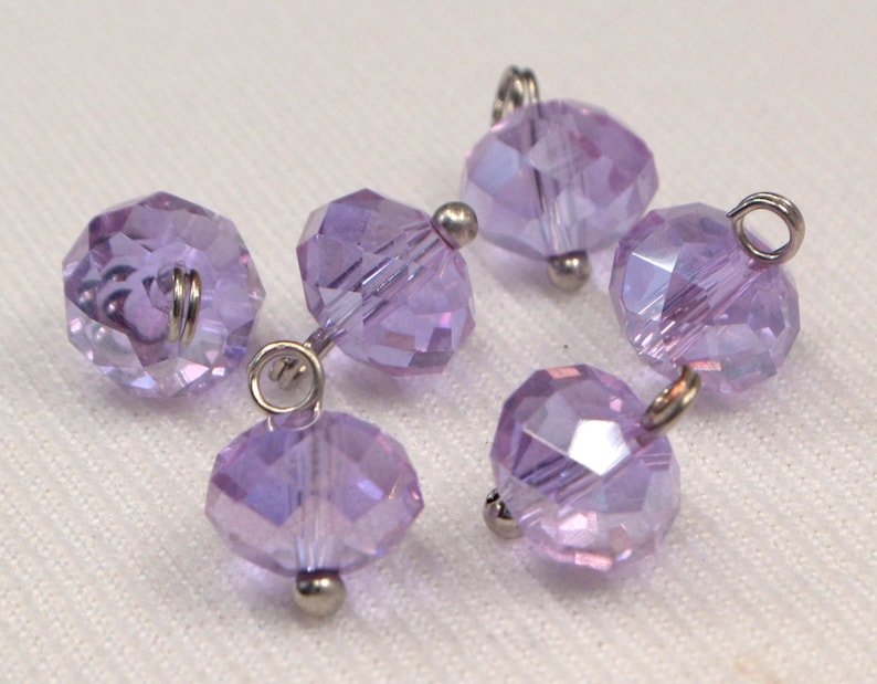 Lilac Crystal Charm Dangles Light Lavender Jewelry Charms - Etsy