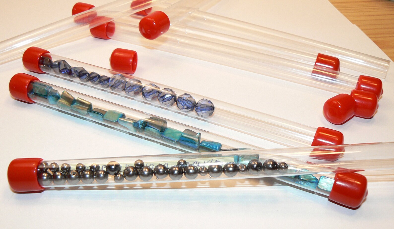 4 Clear Plastic Tube Containers, Bead Containers, Storage Tubes ...