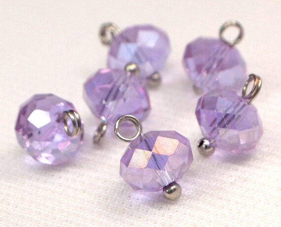 Lilac Crystal Charm Dangles Light Lavender Jewelry Charms | Etsy