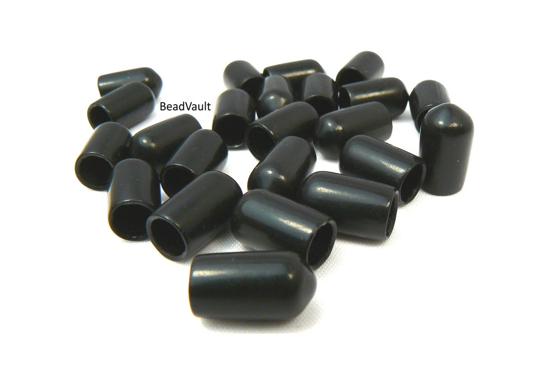 Black Rubber Tube Ends, 6 Black Rubber Caps, Lightweight Rubber Caps ...