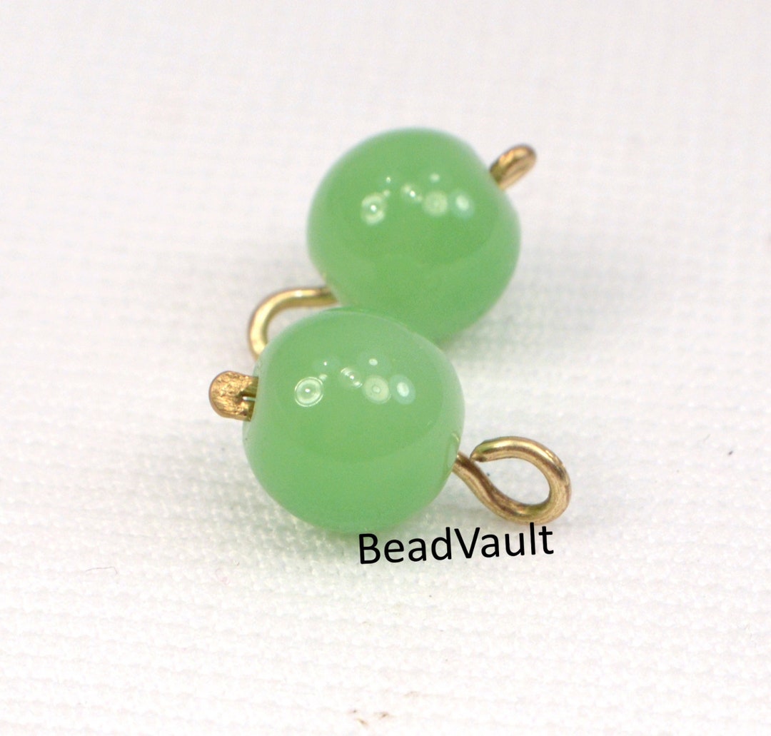 Light Green Bead Charm, Green & Gold Add on Charms, Green Charms, Loose ...