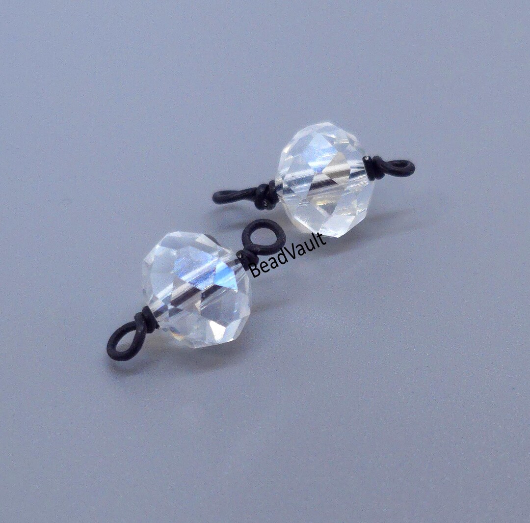 Diamond Crystal Connectors, Black Wire & Clear Crystal Links, Add on ...