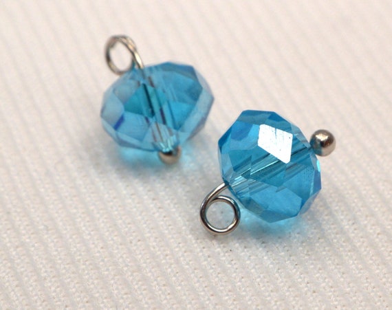 Aqua Blue Crystal Charm Dangle Light Blue Crystal Jewelry | Etsy