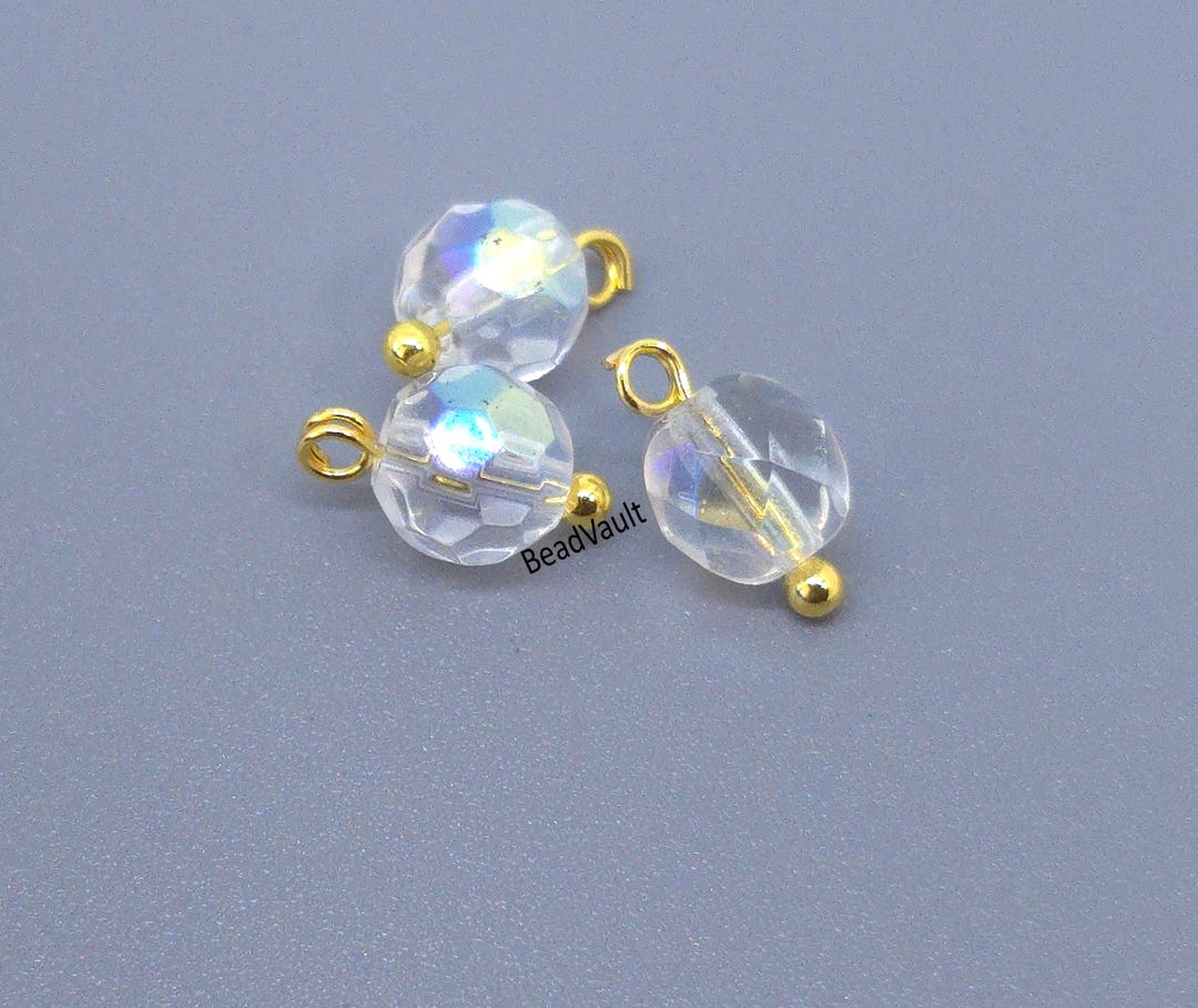 Clear AB Crystal Charms, Ice Clear Jewelry Charm Dangles, Lucid AB Bead ...
