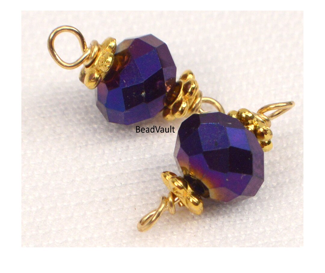 Purple Crystal Link Connectors, Royal Purple Crystal Jewelry Supplies ...