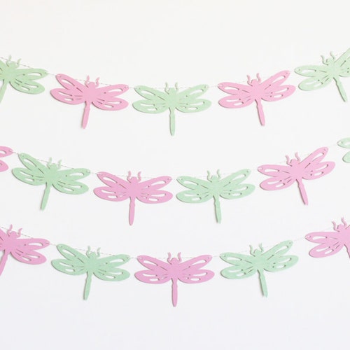 Dragonfly Party Banner Customizable Colors - Etsy