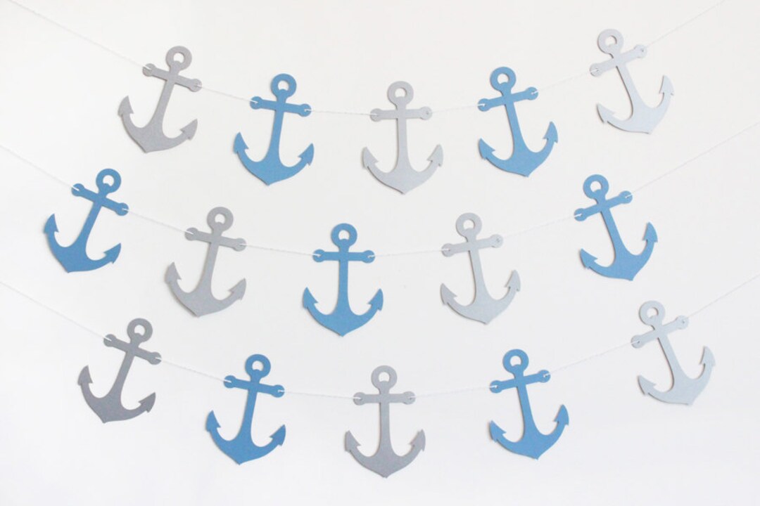 Anchor Nautical Party Banner - Customizable Colors - Etsy
