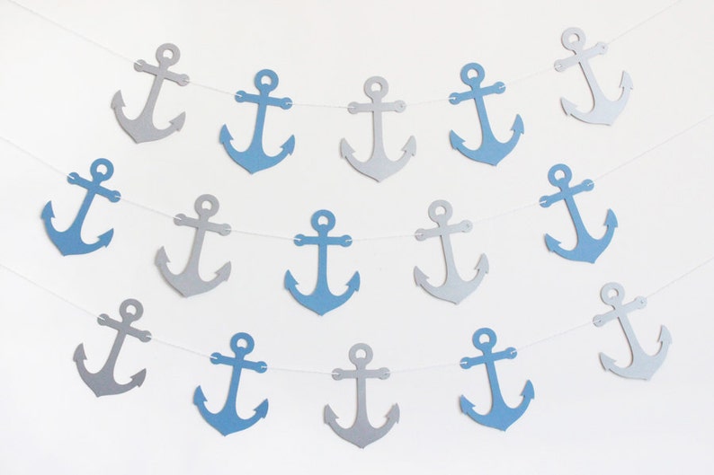 Anchor Nautical Party Banner Customizable Colors - Etsy