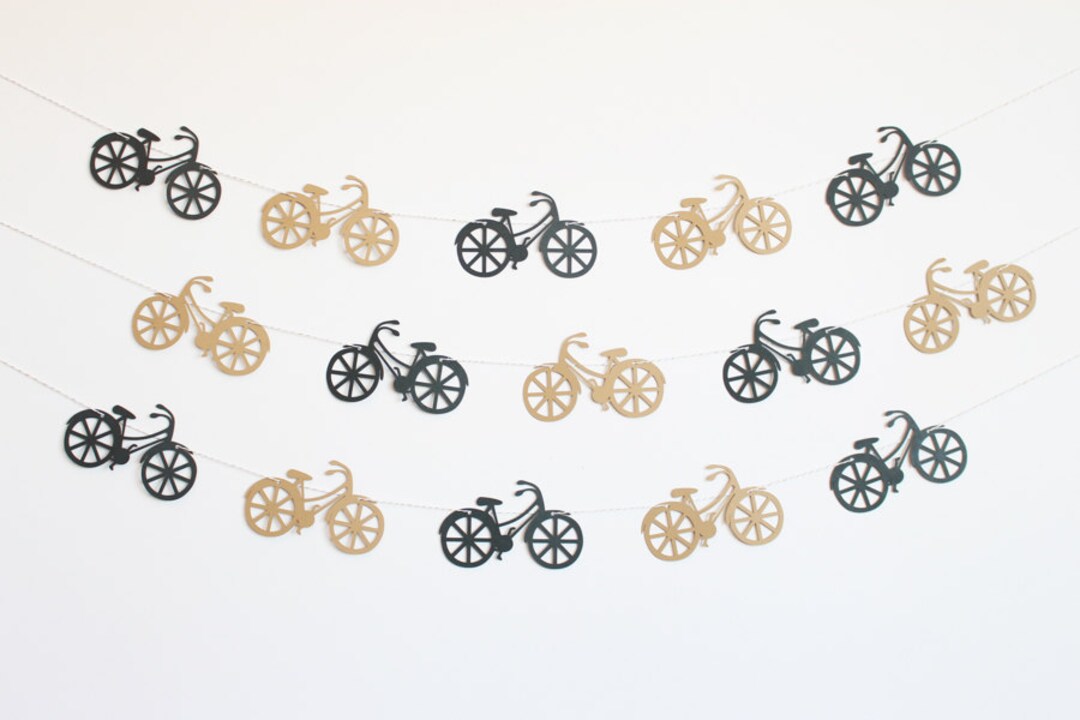 Bicycle Party Banner - Customizable Colors - Etsy