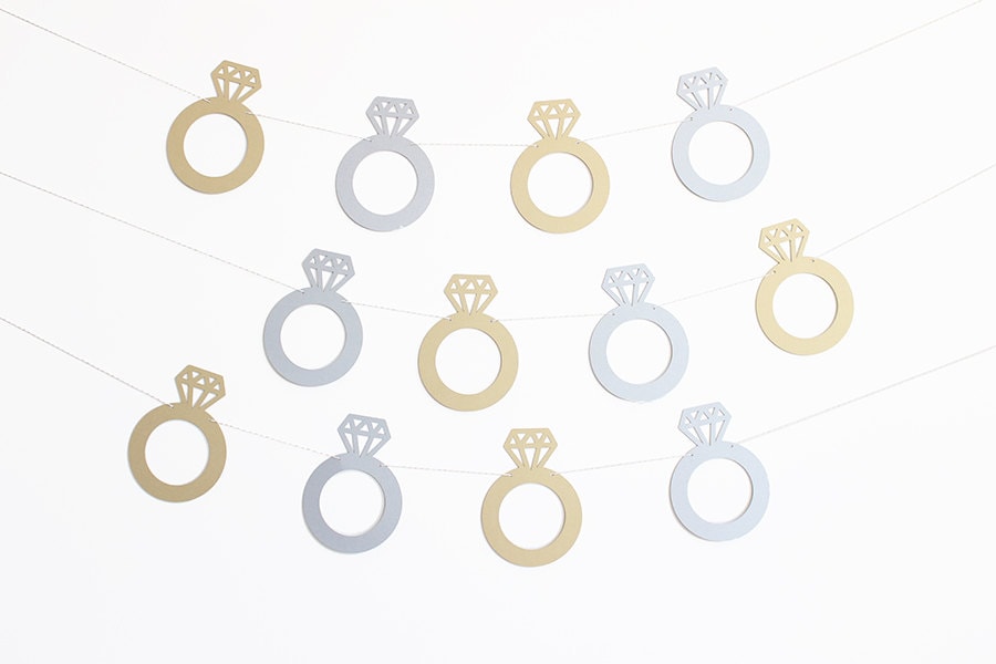 Diamond Ring Party Banner for Bachelorette Party - Customizable Colors ...
