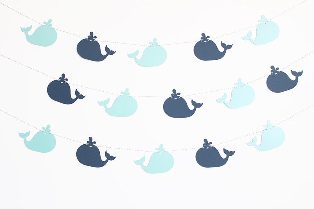 Whale Party Banner - Customizable Colors - Etsy