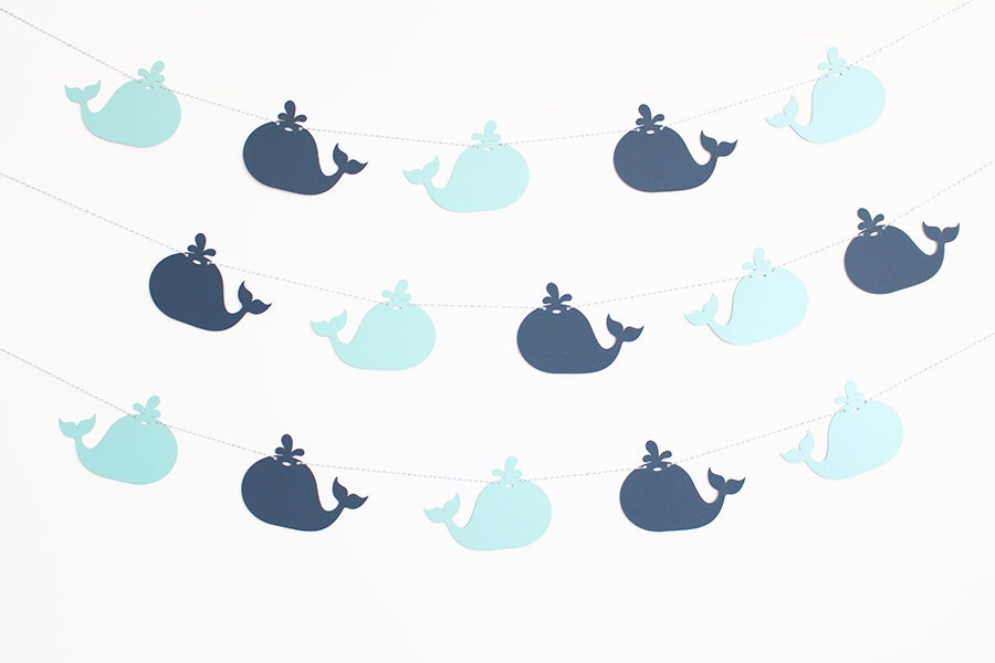 Whale Party Banner Customizable Colors | Etsy