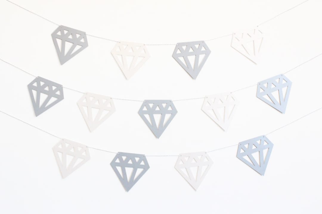 Diamond Party Banner for Bachelorette Party - Customizable Colors - Etsy