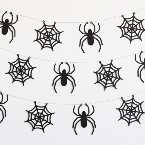 Spider and Spiderweb Halloween Party Banner Customizable - Etsy