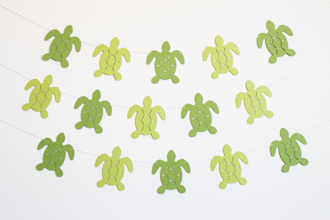 Turtle Party Banner Customizable Colors | Etsy